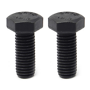 MroMax 2Pcs M12 x 30mm Left Hand Hex Bolt, Carbon Steel Grade 12.9, Black Oxide Finish, Full Thread, Hexagon Head Bolts for Furniture Repair