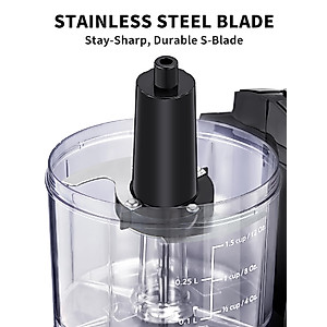 Reemix 1.5-Cup One-Touch Electric Food Chopper, 100W Mini Food Processor Meat Grinder, Mix, Chop, Mince and Blend Vegetables, Fruits, Nuts, Meats, Stainless Steel Blade (Black)