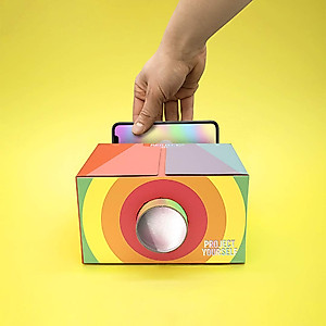 Luckies of London | Mini Projector | Cardboard Portable Projector | Phone Accessories | Smart Phone Projector & Movie Projector for Home | Tech Gadgets for Kids | 3.3ft Throw Distance | Rainbow