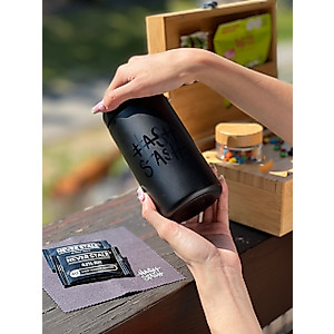 Storage Jar - 1oz Air Tight Jar Sealed Container with 2 Humidity Pack, Microfibre Cloth & Stickers - Matte Finish UV Resistant Jar - Air Tight Storage Containers with Lids for your goodies and more