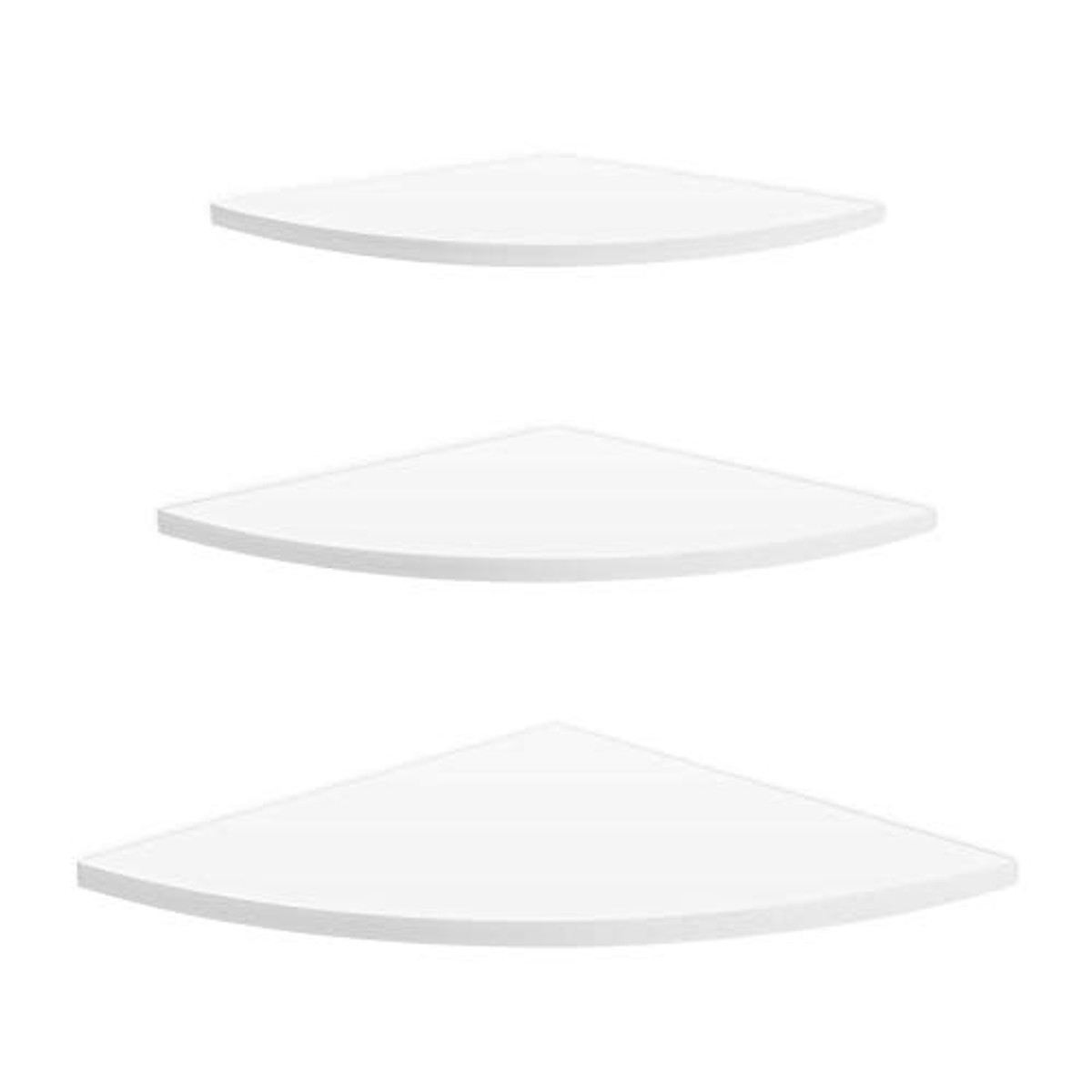 Wall Mount Floating Corner Shelves, 3Pcs PVC 90 Degree Corner Shelves Set for Bedroom Bathroom Kitchen Office(MAX Load 5Kg)