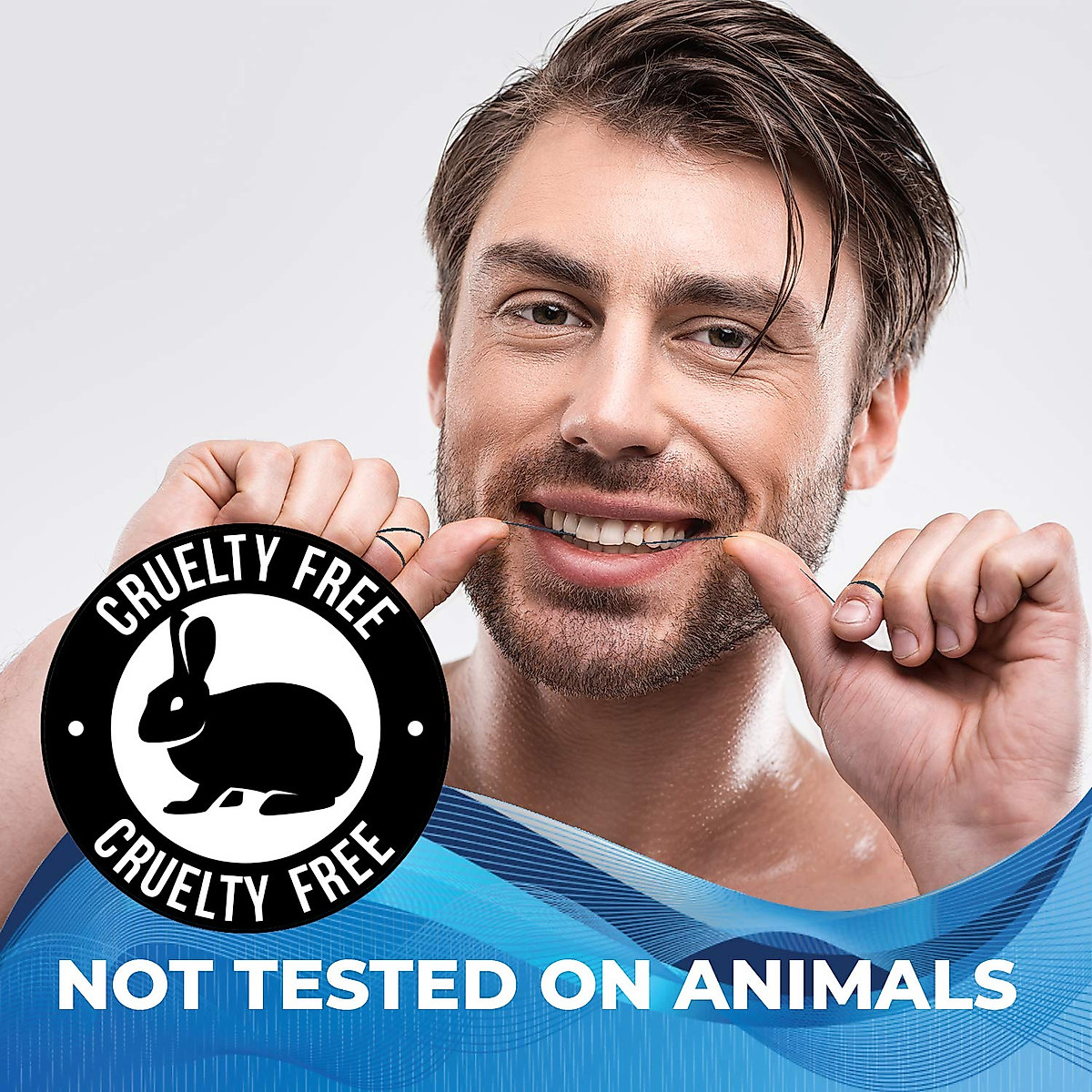 Expandable Dental Floss Treated with Activated Charcoal with Xylitol and Natural Plant Based Wax | Mint Flavor | PFAS & PTFE Free | Pack of 2 (50 m Floss Containers)