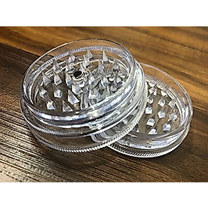 Acrylic 2pc Grinder w/Magnet - Clear Color (2.25, Acrylic-Clear)