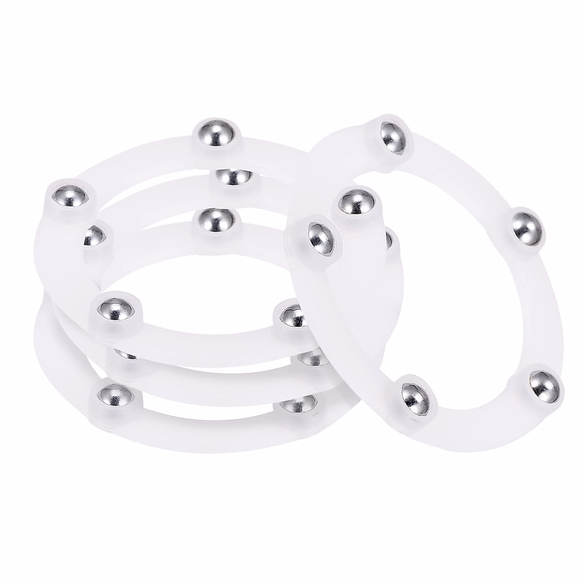 MECCANIXITY 2inch Rotating Swivel Stand with Steel Ball Bearings Annular Lazy Susan Base Turntable for Kitchen Corner Cabinets,Annular 55 x 40mm White Pack of 4