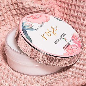 Bath Spa Gift Baskets for Women-Bath Sets for Women Gift Luxurious 5 Piece Rose Scented Spa Gift set with Shower Gel,Body Butter,Hand Cream,Body Lotion,Gifts for Women,Mother's Day Gifts,Gifts for Mom