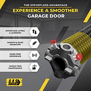 Garage Door Torsion Spring 250x2x32 Torsion Springs for Garage Door Repair Left Hand Wound Replacement for Right Side of Garage Door with 1" Steel Bearing, Gloves, Manual and Winding Bars (Black Cone)