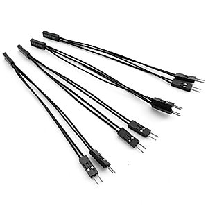 DGZZI 2 Pins Single Female to Dual Male Black Jumper for PC Motherboard Power Light-Emitting Diode Switch Reset HDD Hard Drive 4PCS