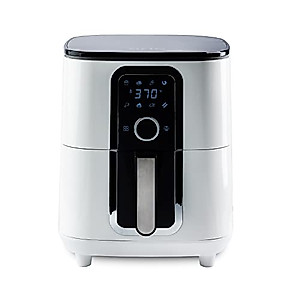 Aria Air Fryers Teflon-Free 7 Qt. Premium Ceramic Air Fryer with Recipe Book, White (CFW-907)