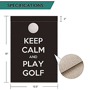 Uanvaha golf ball Garden Flag Decor keep calm play golf poster Burlap Banner Flags for Yard House Lawn Patio Outdoor Decorations 12.5X18 Inch