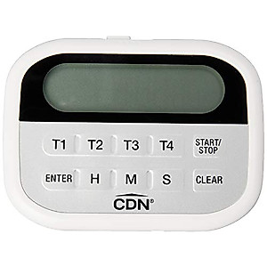 CDN 4-Event Clock Digital Timer, White