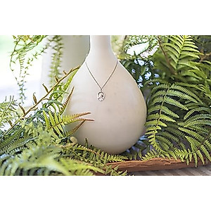 Heartland Store Women's Sterling Silver Oval Saint Agatha Pendant + 18 Inch Rhodium Plated Chain & Clasp