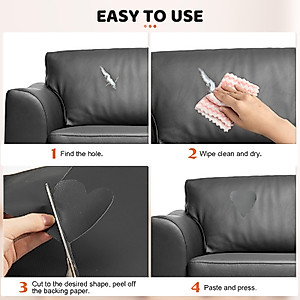 Gecyfit Leather Repair Kit for Furniture, 4×63 in Black Leather Tape for Car Upholstery Seat Repair, Upgraded Self-Adhesive Fabric Leather Repair Patch for Motorcycle, Leather Couch Repair Patches