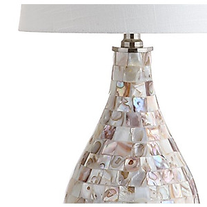 JONATHAN Y JYL1024A Mona 20.5" Mini LED Table Lamp, Cottage, Coastal, Transitional, Modern, Elegant, Office, Living Room, Family Room, Dining Room, Bedroom, Hallway, Foyer, Seashell