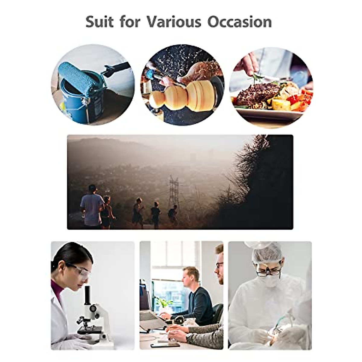 Feaglo Safety Glasses, Anti Fog Safety Goggles for Women Men, Blue Light Blocking with Clear Lens, 4Pack Stylish Eye Protection Glasses with side Shield