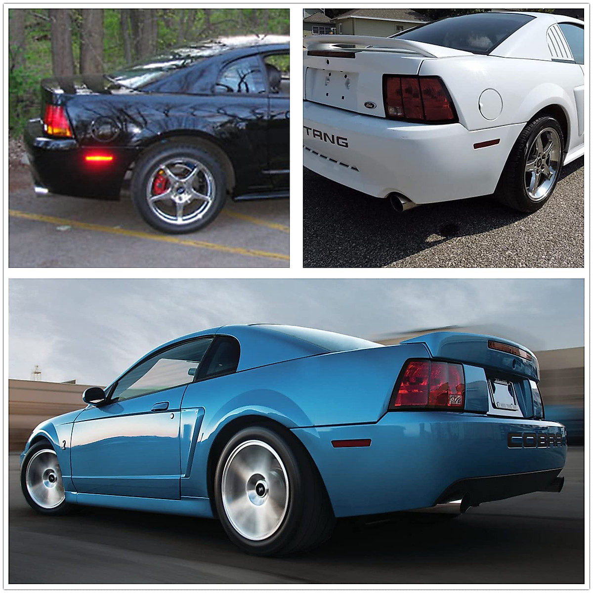 NSLUMO Led Rear Side Marker Lights for 1999-2004 F-ord Mustang Rear Bumper Led Side Marker Lamp 2pcs Smoked Lens