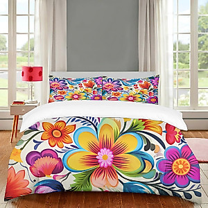 Bohemian Double Bed Duvet Set - 3 Pieces | Various Sizes | Soft & Breathable | Durable Hidden Zipper | High Density Wash | Unisex & All-Season Full 79x90 Inch
