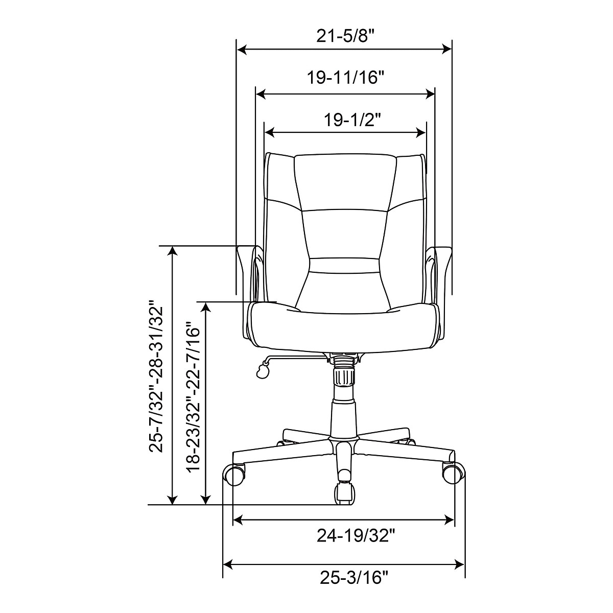 Realspace® Rezzi Vegan Leather Mid-Back Manager Chair, Black