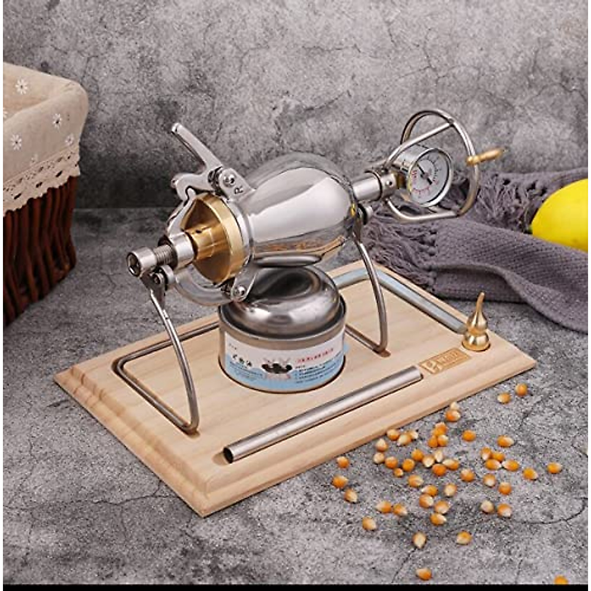Hand Popcorn Maker 260ml Retro Nostalgic Mini Popcorn Maker Small 304 Stainless Steel Pellet Amplifier Old Fashioned Home Mini Popcorn Popper