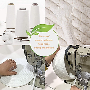 WSNYY Large Cotton Rope Basket, Storage Basket, Woven Laundry Hamper, Toy Storage Bin, Nursery Storage Basket, Baby Bin Organizer, White & Brown, 17x19 Inches