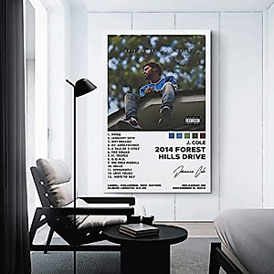 OFITIN J Poster Cole 2014 Forest Hills Drive Music Album Cover Poster for Room Aesthetic Canvas Art Posters 12x18inch(30x45cm)