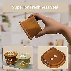 Moonkie Silicone Baby Food Containers,6 Pack, 4 oz Baby Food Storage Jars with Airtight Lids, Reusable Baby Food Jars, Freezer,Microwave and Dishwasher Safe, Perfect for Infant & Toddler