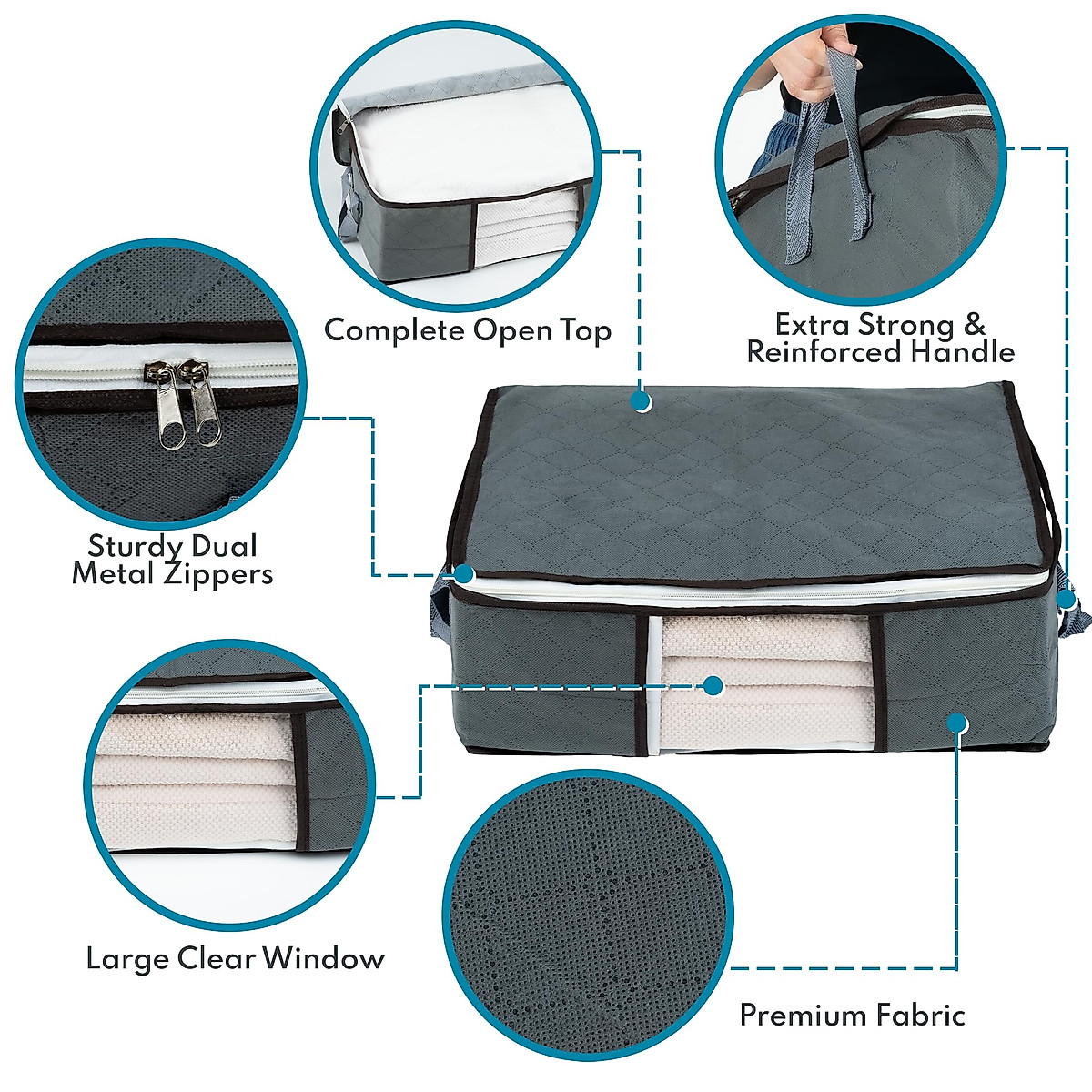 NAJHOM Sheet Organizers and Storage - 8 Pack Closet Storage Bins Extra Large Capacity Storage Bags for Clothes Waterproof Blanket Storage Bags