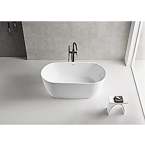 Westbrass DF02043-62 Floor Mount Freestanding Bathtub Filler Faucet with Handheld Shower, Matte Black