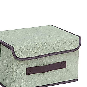 Foldable Storage Box with Lid Snacks Organizer Container Closet, S Green, As Described