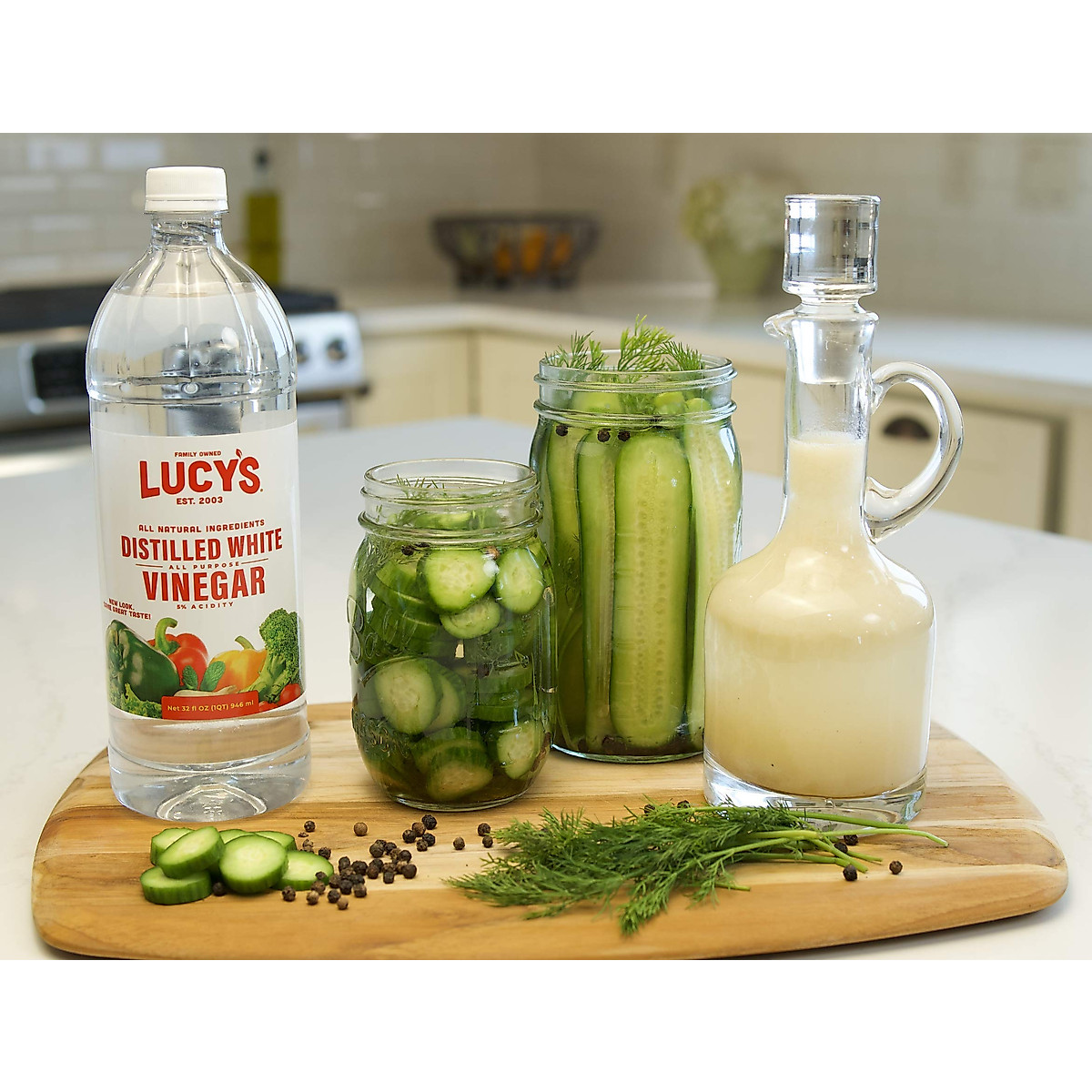 Lucy's Family Owned - Natural Distilled White Vinegar, 32 oz. bottle (Pack of 2) - 5% Acidity