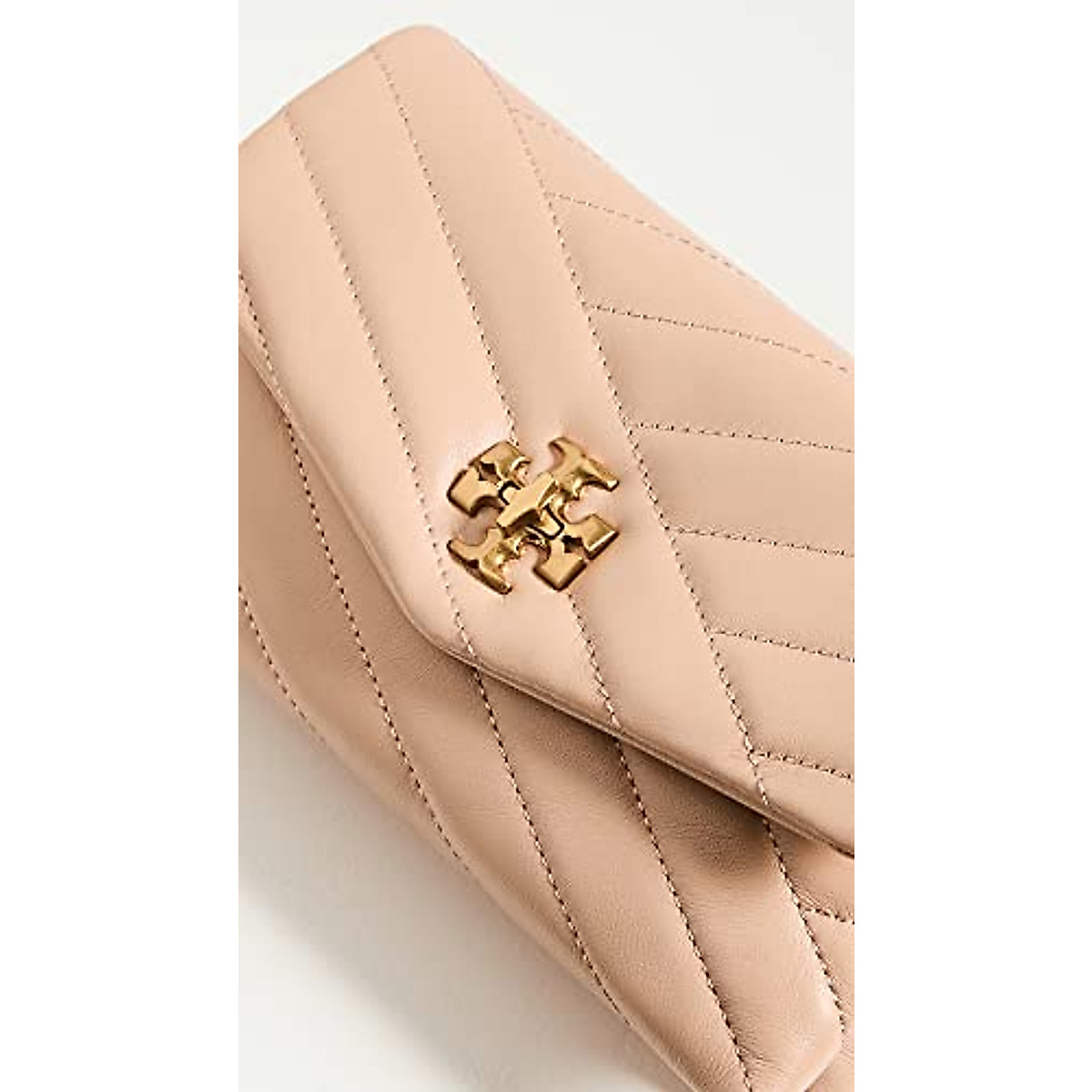 Tory Burch Women's Kira Chevron Chain Wallet, Devon Sand, Tan, One Size