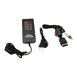 Power Cord Slim AC Adapter Charger Supply with AV Cable for Sony PS2 Playstation