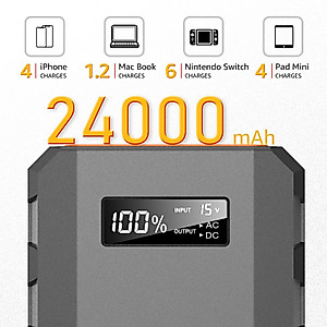 SinKeu 88.8Wh|65Watts Portable Laptop Phone Charger with AC DC USB Outlets, A Super Travel Portable Battery Pack & Power Bank for HP Notebooks, MacBook, iPad, iPhone
