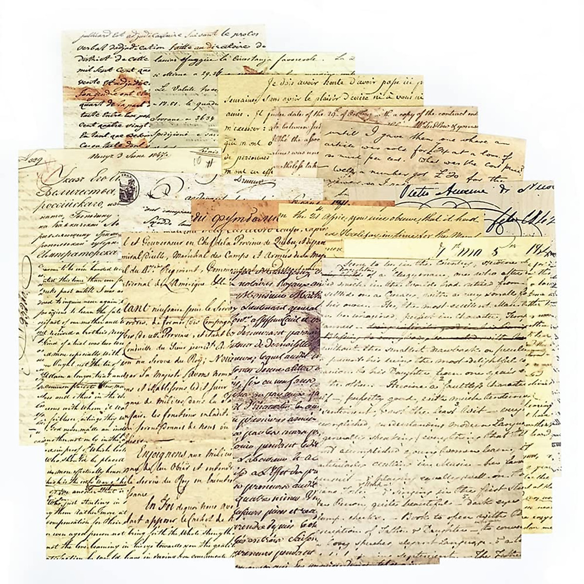 150pcs Vintage Scrapbooking Paper,Old Book Page Music Notes Background Material Paper for DIY Decoupage Junk Journal Scrapbooks Supplies