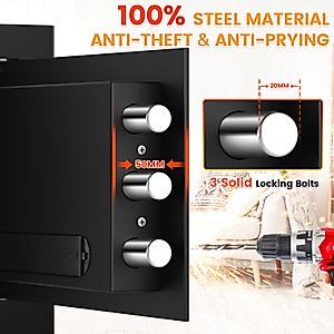 GHJGAGE 2.0 Cubic Large Safe Box Fireproof Waterproof, Anti-Theft Fireproof Safe with Digital Keypad & Mute Function, Security Home Safe for Money Firearm Documents Valuables