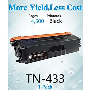 MM MUCH & MORE Compatible Toner Cartridge Replacement for Brother TN433 TN-433 TN433BK Used in HL L8260CDW L8360CDW L8360CDWT DCP L8410CDW L8610CDW L8690CDW L8900CDW Printers (1-Pack, Black)
