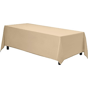 TABLECLOTHSFACTORY Fine Rustic Burlap Tablecloth 90x156 Natural Tone