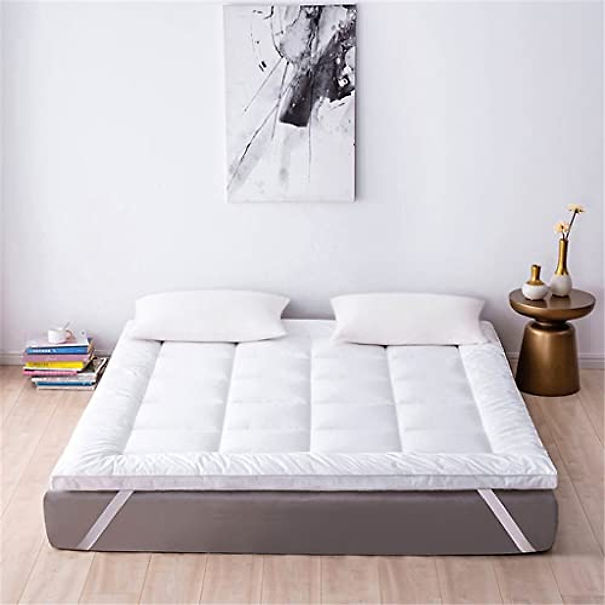 ZPZFDC Hotel Down Velvet Mattresses Thicken Keep Warm Tatami Foldable Mattress Help Sleep King Queen Size (Color : OneColor, Size : 150x200cm(59x79in))