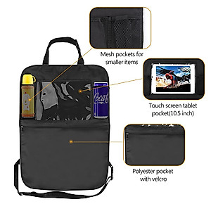 EUBSWA Backseat Anti Kick Mat for Kids 2 Pack with Storage Pockets, Car Travel Accessories,Backseat Car Organizer Kick Mats Backseat Organizers Auto Back Seat Protector