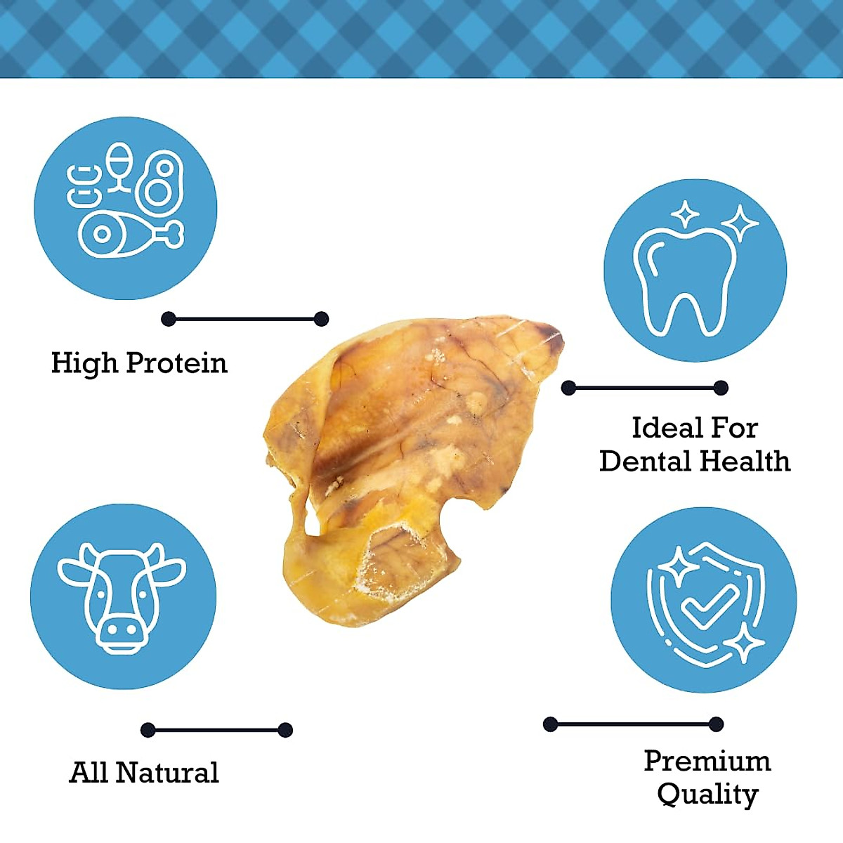 Country Living Whole Pig Ears Dog Treats - 100% Natural, Premium Pork Chews for Dental Care, High Protein & Low Fat, Fully Digestible Snacks for All Breeds & Sizes - 15-Pack