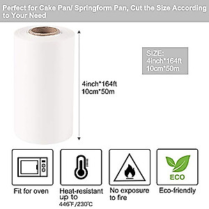 Cake Pan Liner, Nonstick Cake Pan Side Liner/Baking Parchment Paper Liner Roll for Cake Pan, Springform Pan (4in x 164ft)