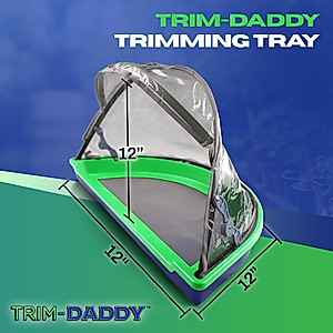 Trim-Daddy Trim Tray Bin | Trimming Pollen Sieve Sifter Trimmer Trays with 150 Micron Screen | Protective Cover | 2 Scissors | Magnifying Glass | Pollen Brush