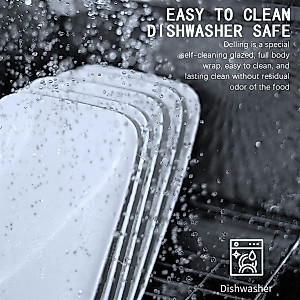 DELLING 16 inch Large Serving Platter Set & 8 Inch Rectangular serving Plates