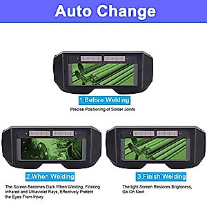 Welder Glasses, Solar Auto Darkening Welding Goggles Safety Protective Welder Mask Helmet with Adjustable Shade Eye Protection PC Anti-glare Glasses for Welder or DIYer Black