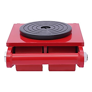 CNCEST Heavy Duty Machinery Mover, 6T 13200lb Machinery Skate Dolly, Warehousing 360° Roller Mover Cargo Trolley Tool, Industrial Machinery Mover Roller Dolly Skate (Red)