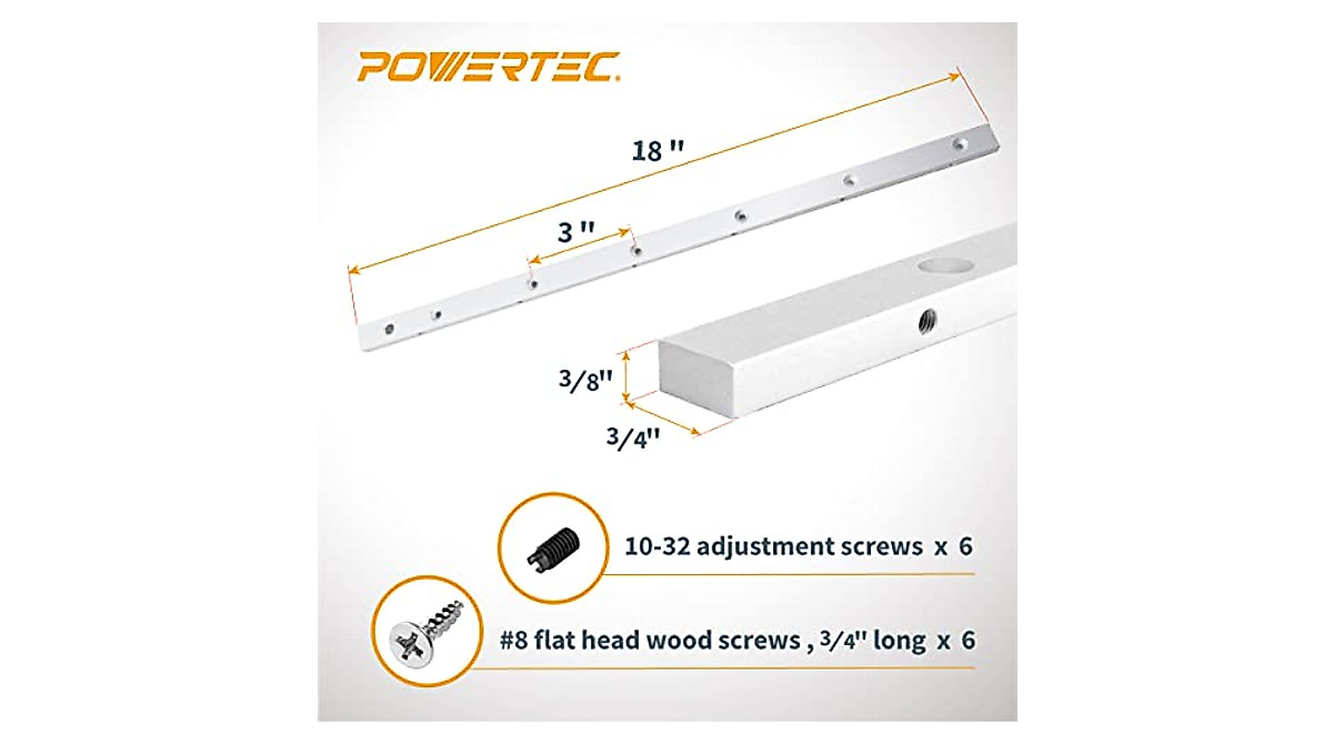 POWERTEC 71518-P2 Miter Bar - Precision Woodworking Tool