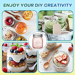 Tessco 36 Pack Small Colored Mason Jars 8oz / 5oz with Lids Canning Jars Glass Jars for Jam Honey Jelly Spice Preserving Candle Meal Prep DIY Pickling Jars (5 oz)