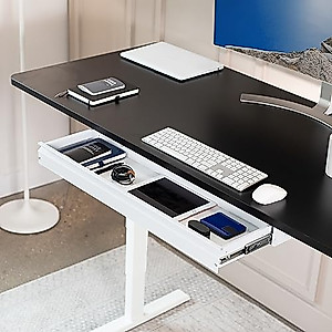 VIVO Extra Large 33 inch Under Desk Sliding Pull-out Drawer or Keyboard Tray for Office Desk, Oversized Storage for Sit Stand Workstation, Slim Organizer, White, DESK-DR33-W