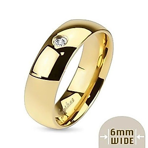Marimor Jewelry His and Her 14K Gold Plated Stainless Steel 3 Piece Wedding Engagement Ring and Men's Band Set Women's Size 07 Men's Size 06