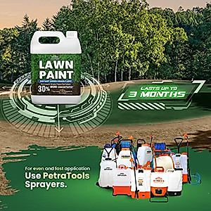 PetraTools Lawn Paint, Green Grass Lawn Spray Grass Paint For Lawn, Green Lawn Spray, Green Grass Spray For Lawn & To Grass Spray Paint Grass Green, Green Dye for Lawn Spray on Grass (1 Gal)