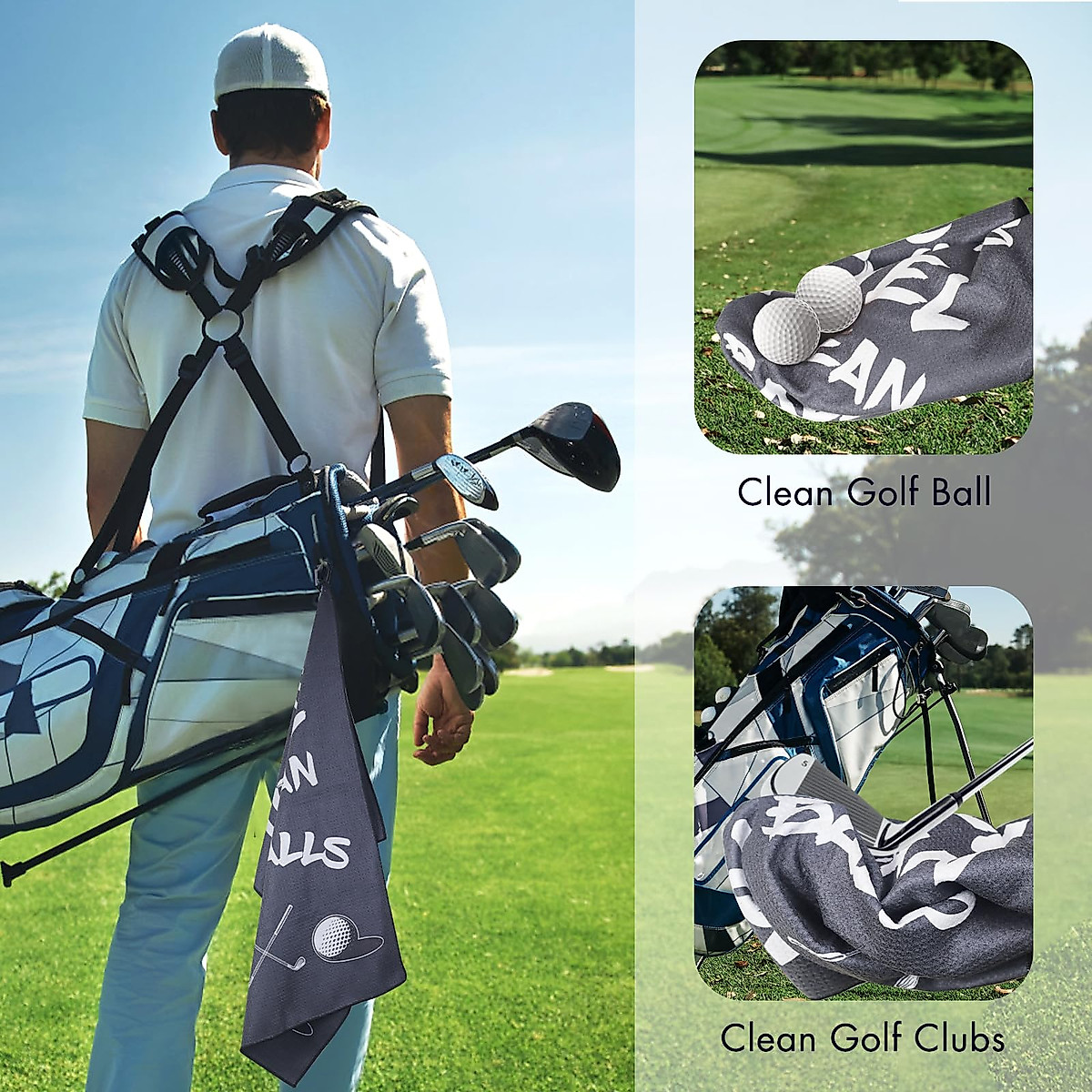 EOEFJW Golf Gifts For Men,Golf Accessories Gifts For Golfer Lovers,Funny Golf Towel for Him,20 OZ Golf Tumbler for Dad,Father,Boyfriend,Brother,Birthday Gifts for Men